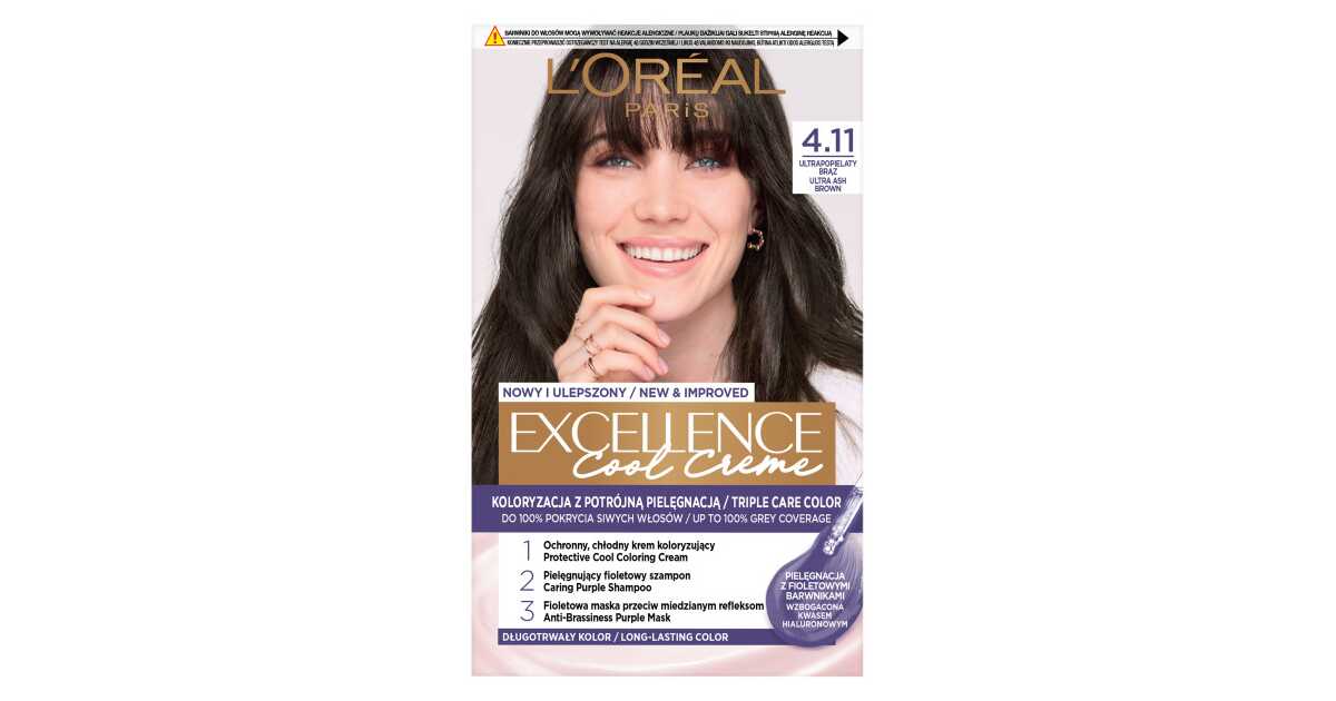 Loreal Excellence Cool Creme cremă de colorare 4.11 Ultra Fine Brown ...