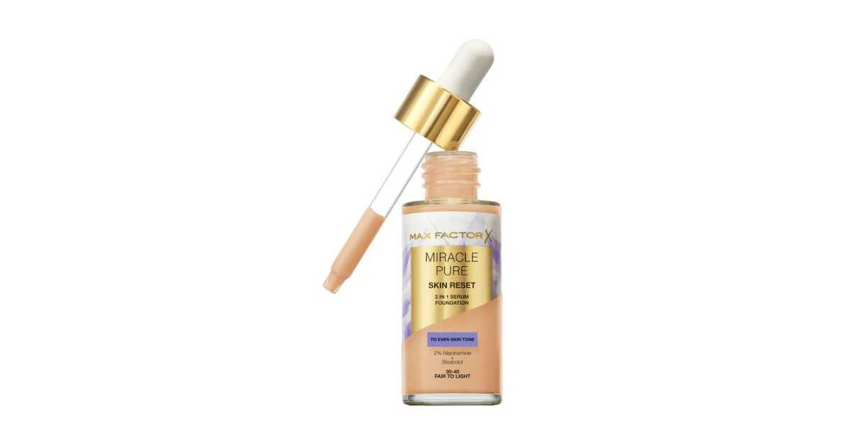 Max Factor Miracle Pure Skin Reset Foundation 30-40 Fair To Light ...