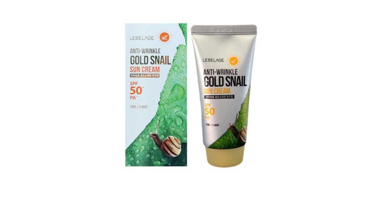 Lebelage Cremă de față antirid din melc auriu cu filtru SPF50+ PA+++ și ...